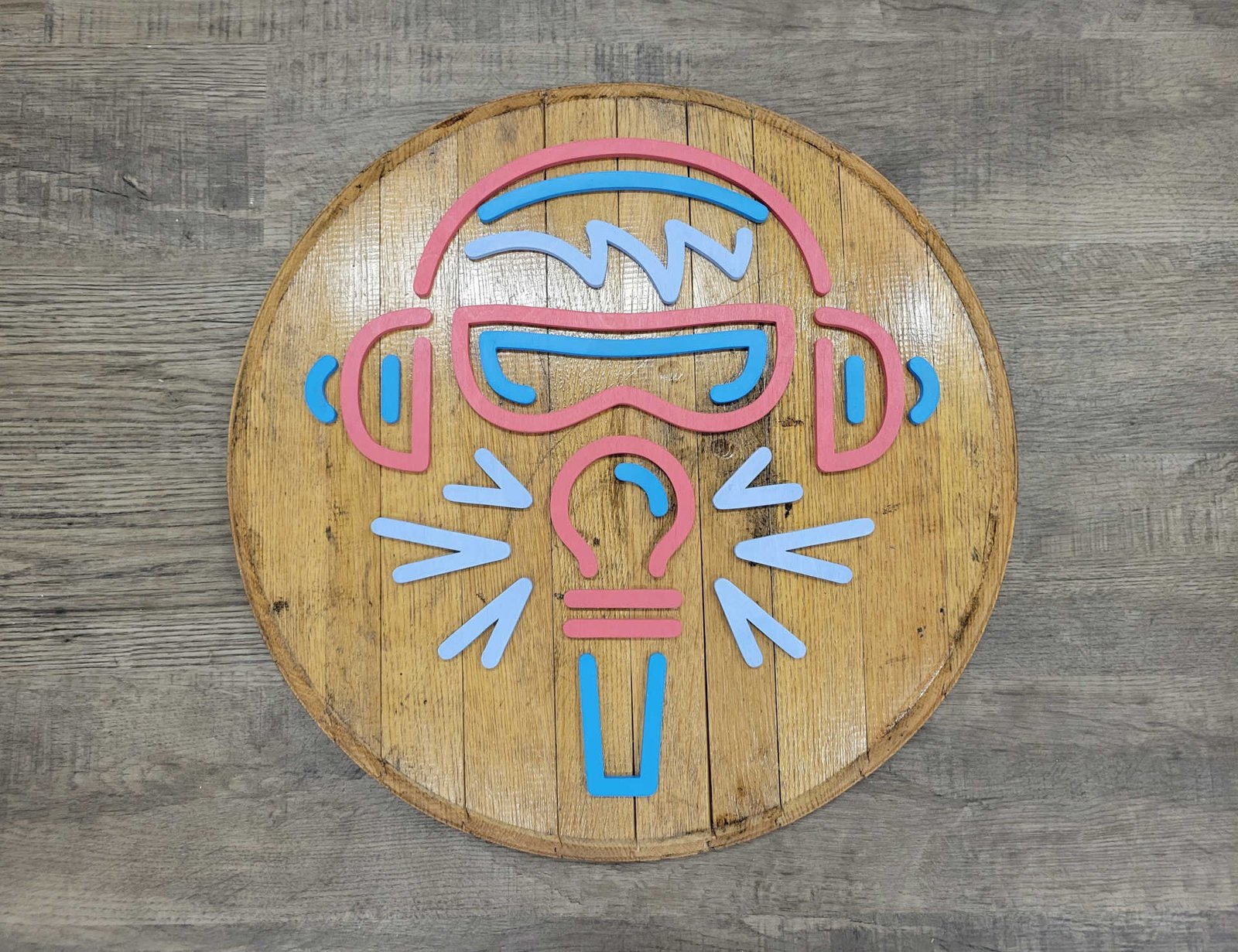Drinkin' Bourbon & Talkin' Football Podcast Logo Bourbon Barrel Head ...