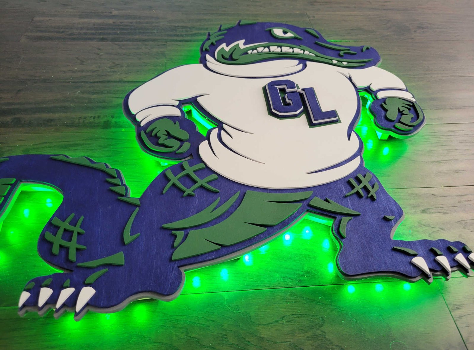New Level High School Gators Logo Sign w/LEDs - Made By Jay Lane
