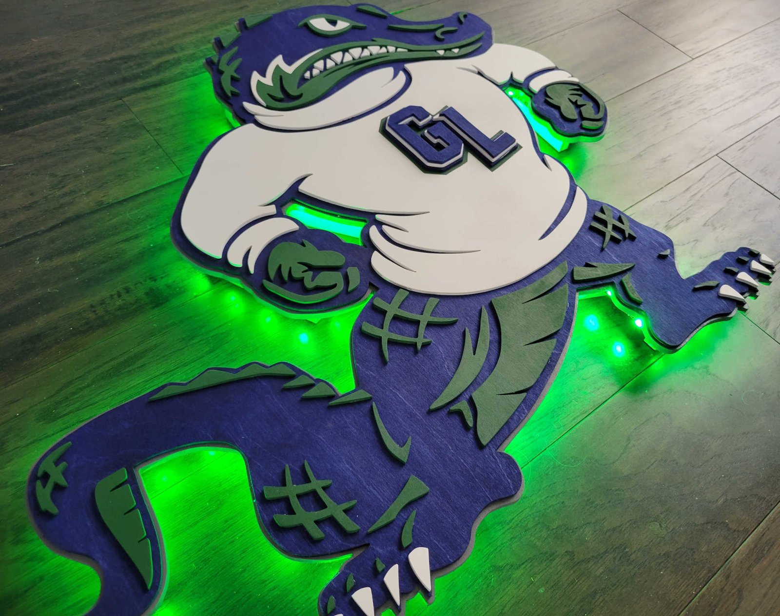 New Level High School Gators Logo Sign w/LEDs - Made By Jay Lane