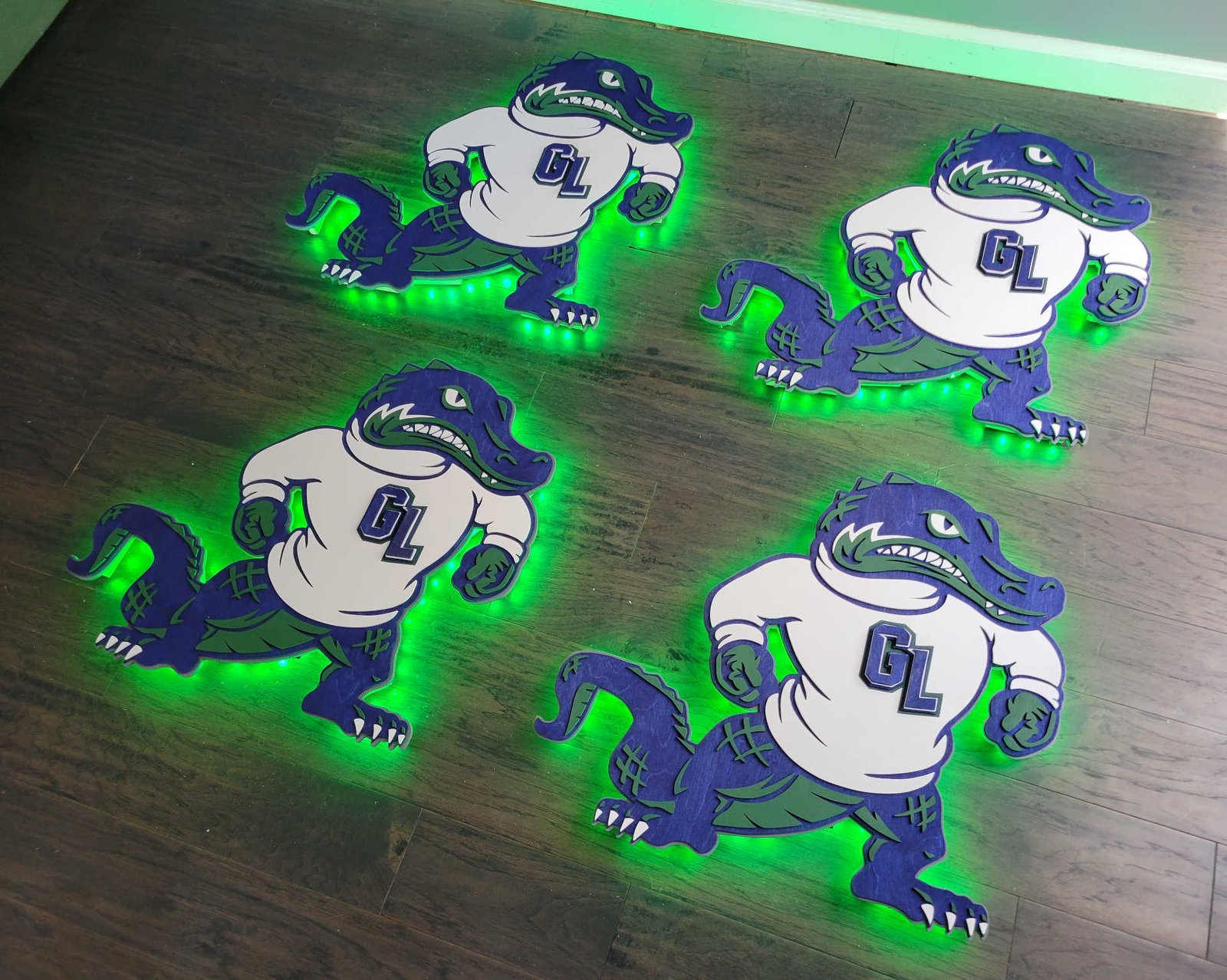 New Level High School Gators Logo Sign w/LEDs - Made By Jay Lane