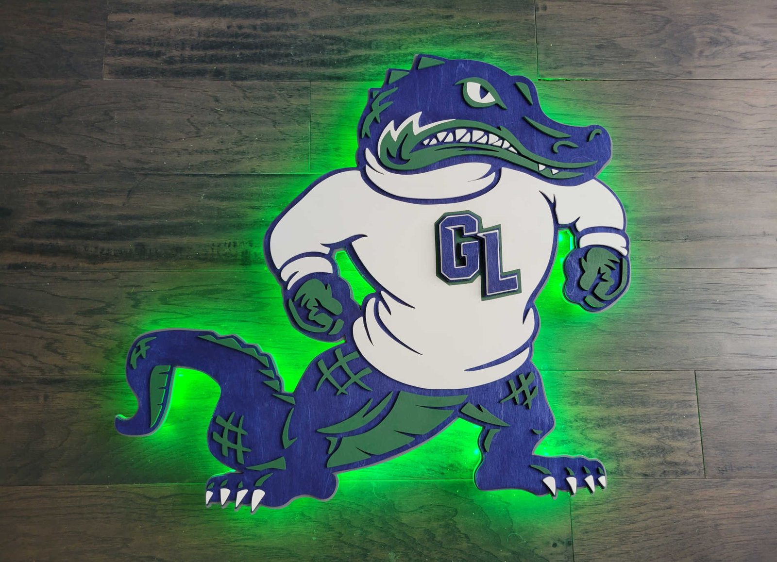 New Level High School Gators Logo Sign w/LEDs - Made By Jay Lane