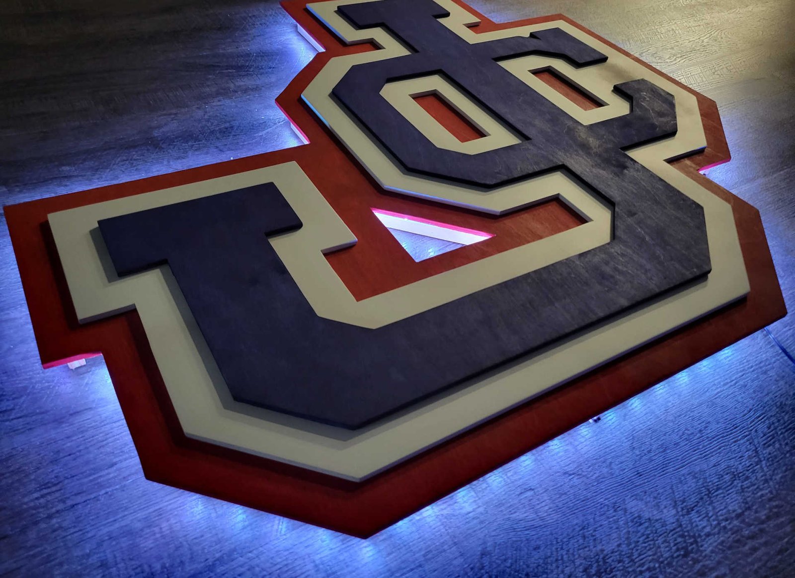 Jennings County High School Logo Wood Sign w/LEDs - Made By Jay Lane