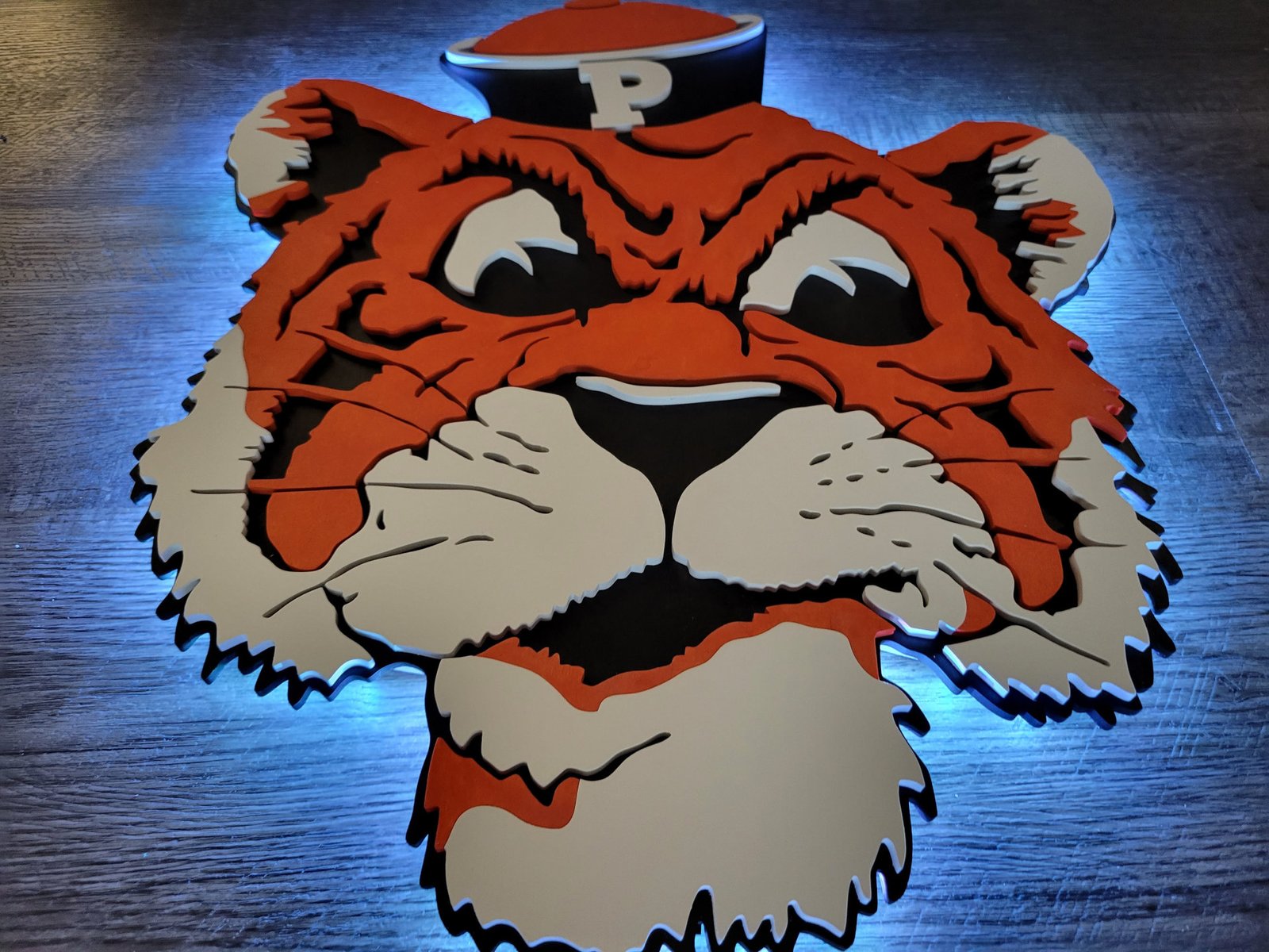 University of the Pacific Tigers Logo Sign w/LEDs - Made By Jay Lane