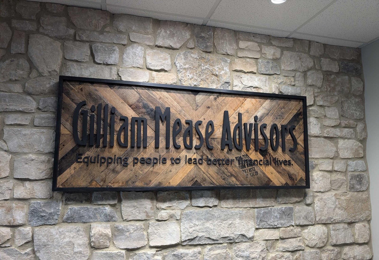 Gilliam Mease Advisors Logo Sign (60"x24") - Made By Jay Lane