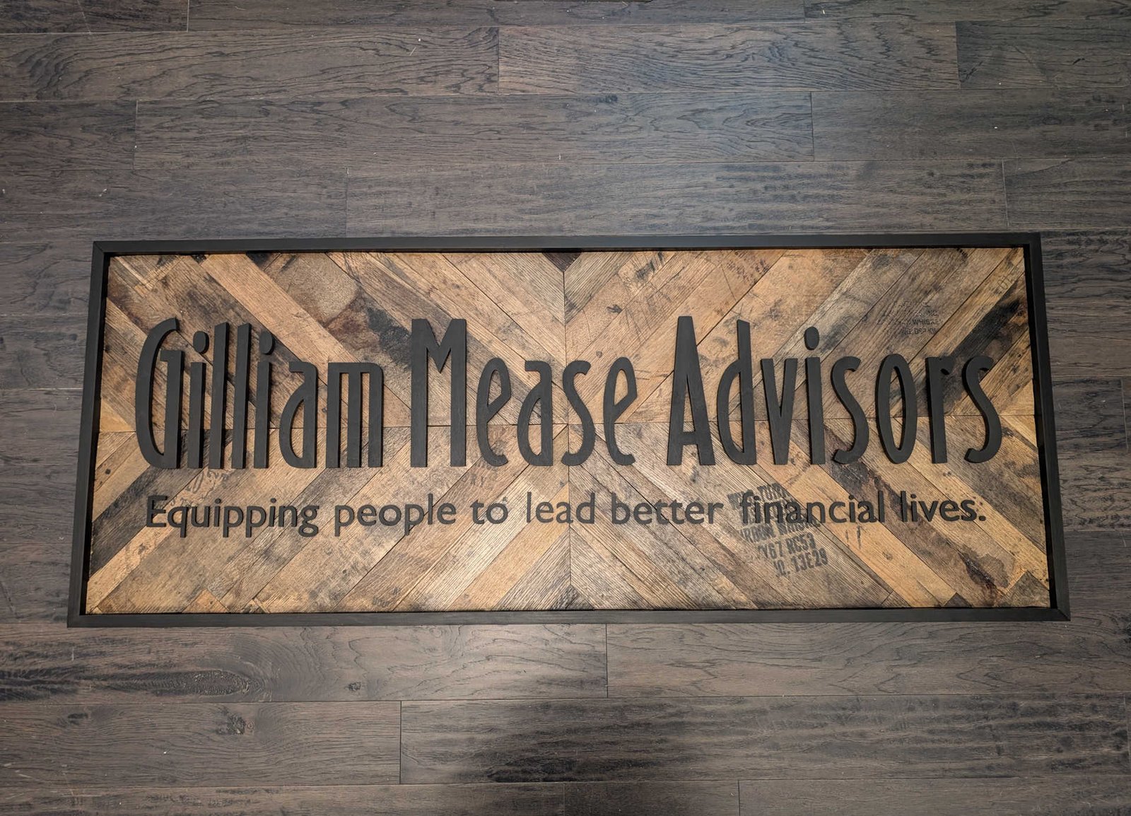 Gilliam Mease Advisors Logo Sign (60"x24") - Made By Jay Lane